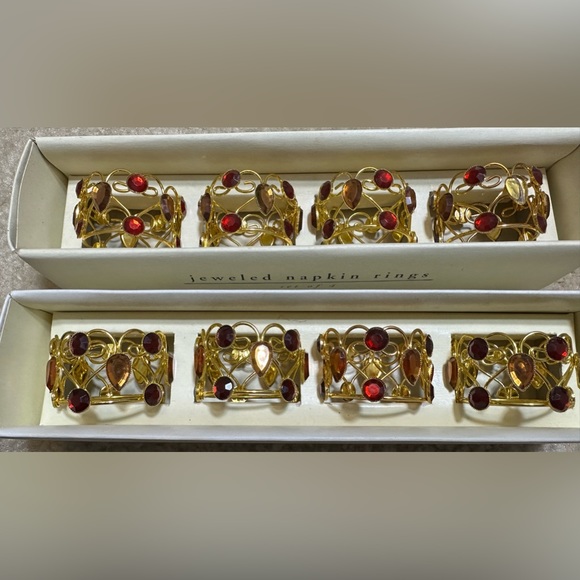 Pier 1 | Dining | Vintage Pier Jeweled Napkin Rings Set Of 8 Original ...